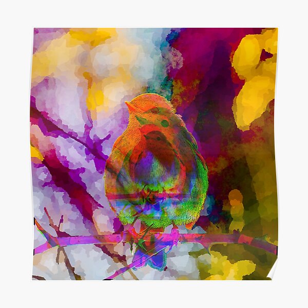 "bird recursion (bright)" Poster by aliengeometries | Redbubble