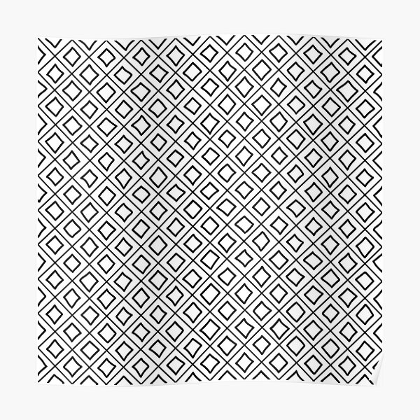 "Diamond Line Grid // Outline" Poster for Sale by RosewallPrints ...