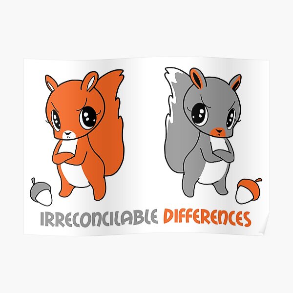 "Irreconcilable Differences - Red vs Grey Squirrel" Poster for Sale by ...