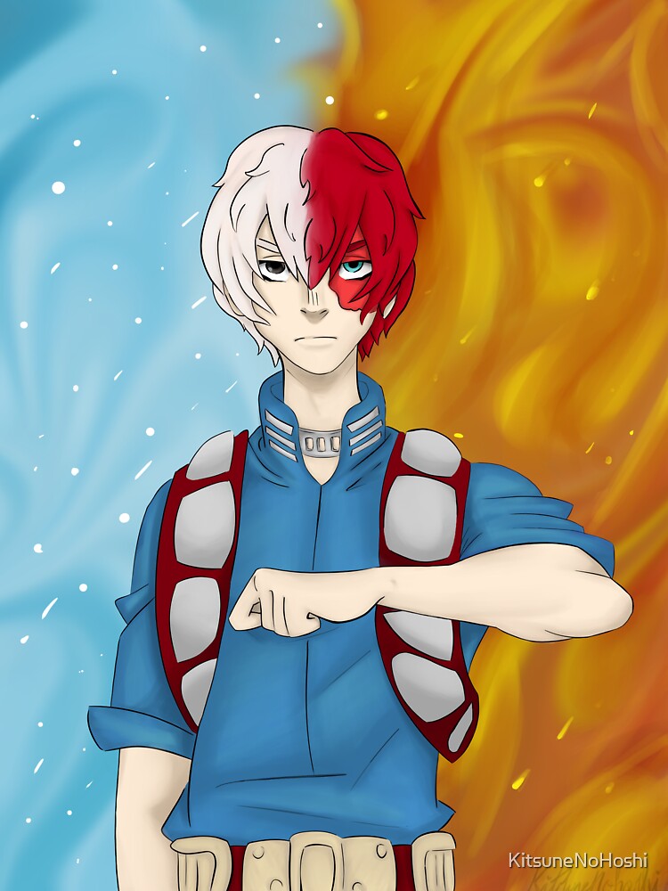 "Todoroki Simple Background " Sticker by KitsuneNoHoshi | Redbubble