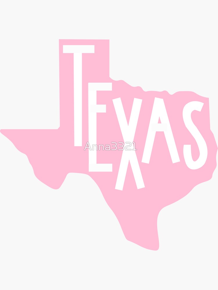 "Pink Texas" Sticker for Sale by Anna3321 | Redbubble