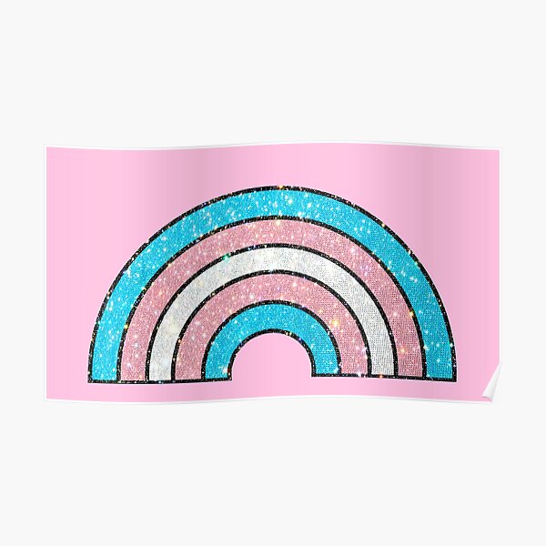 "sparkly trans rainbow" Poster for Sale by discostickers | Redbubble