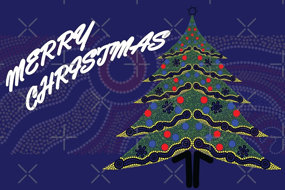 "Merry Christmas - Aboriginal Dots Authentic Aboriginal Art - " by ...