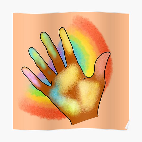 "VSCO chalk rainbow hand" Poster for Sale by CariEsposito20 | Redbubble