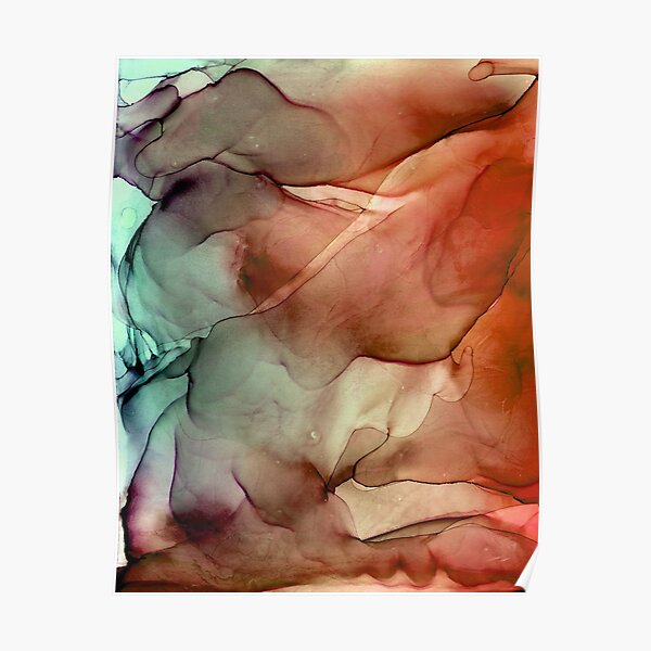 "Fire and Ice Alcohol Ink Painting" Poster by olga-shvartsur | Redbubble