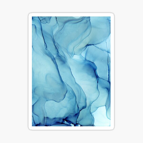 "Blue Ink Painting Abstract Ink" Sticker by olga-shvartsur | Redbubble