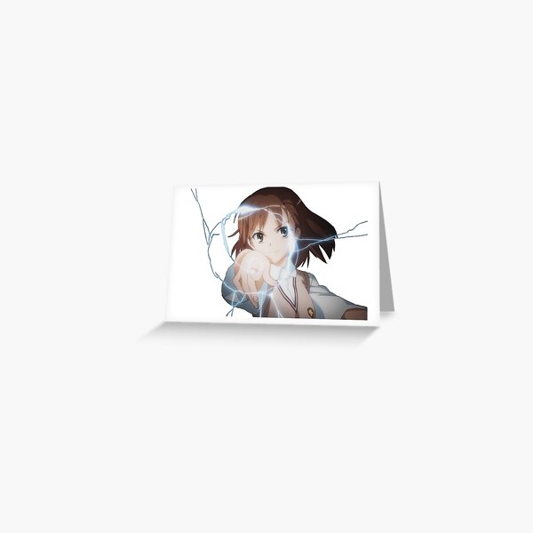 Mikoto Misaka Shock Design Greeting Card By Sad Square Redbubble