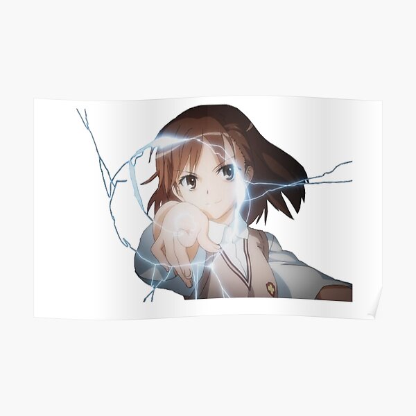 Mikoto Misaka Shock Design Poster By Sad Square Redbubble