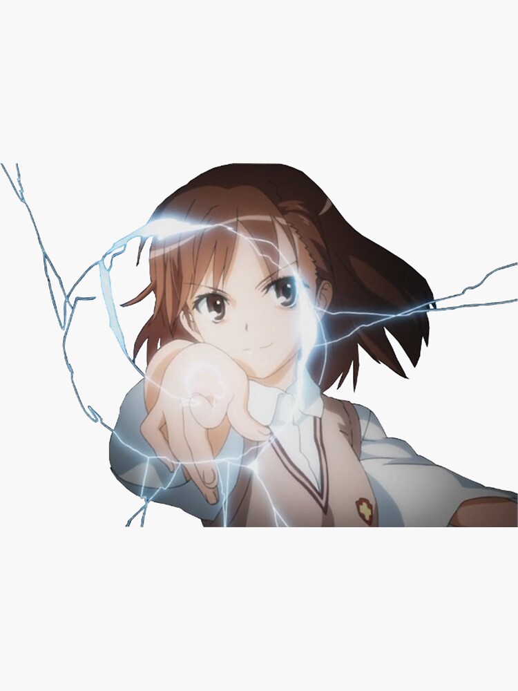 Mikoto Misaka Shock Design Sticker For Sale By Sad Square Redbubble