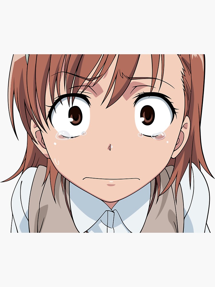 Mikoto Misaka Shook Design Sticker By Sad Square Redbubble
