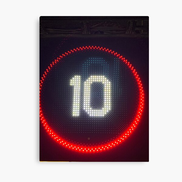 "10km speed sign." Canvas Print by Mickpew | Redbubble