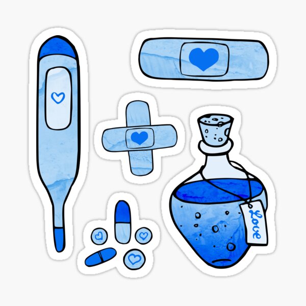 "First Aid Kit - Blue" Sticker for Sale by Olooriel | Redbubble