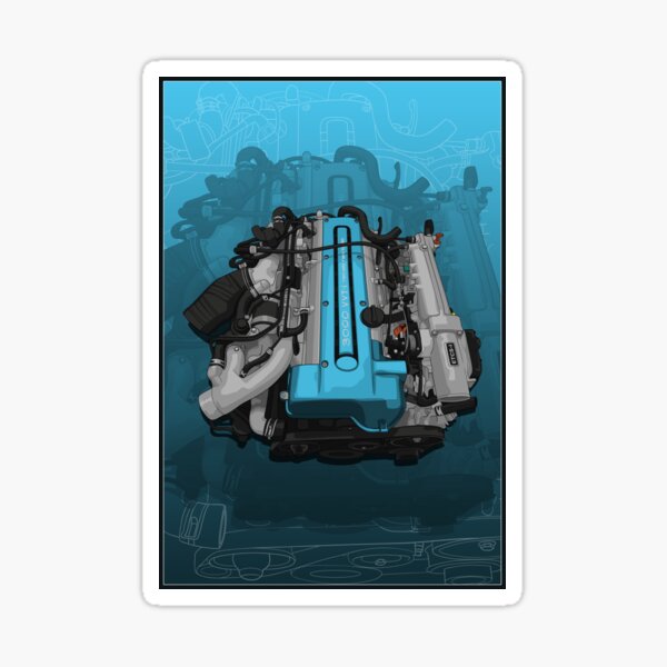 "2JZ GTE Engine" Sticker for Sale by ArtyMotive | Redbubble