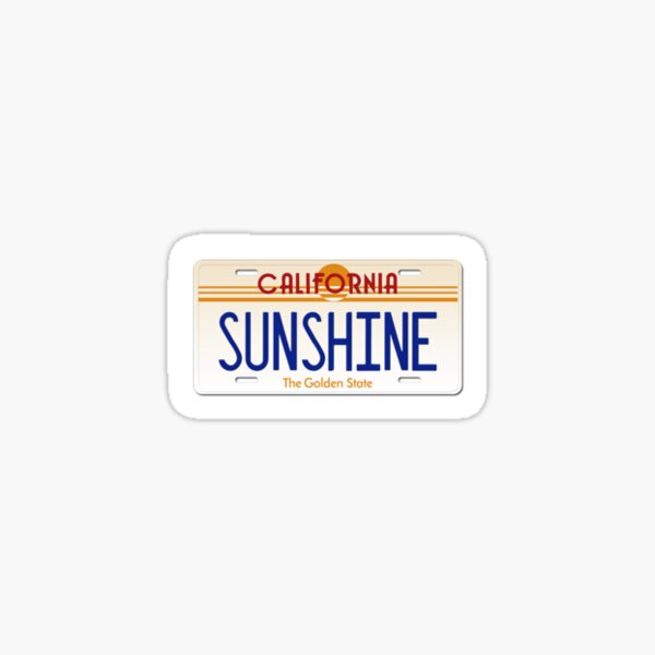 "Aesthetic California Sunshine License Plate" Sticker by cloudymina ...