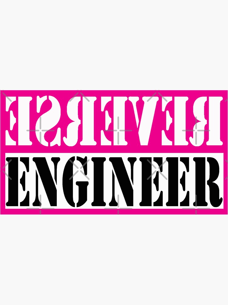 "Reverse Engineer Pink on black" Sticker for Sale by clubtee | Redbubble