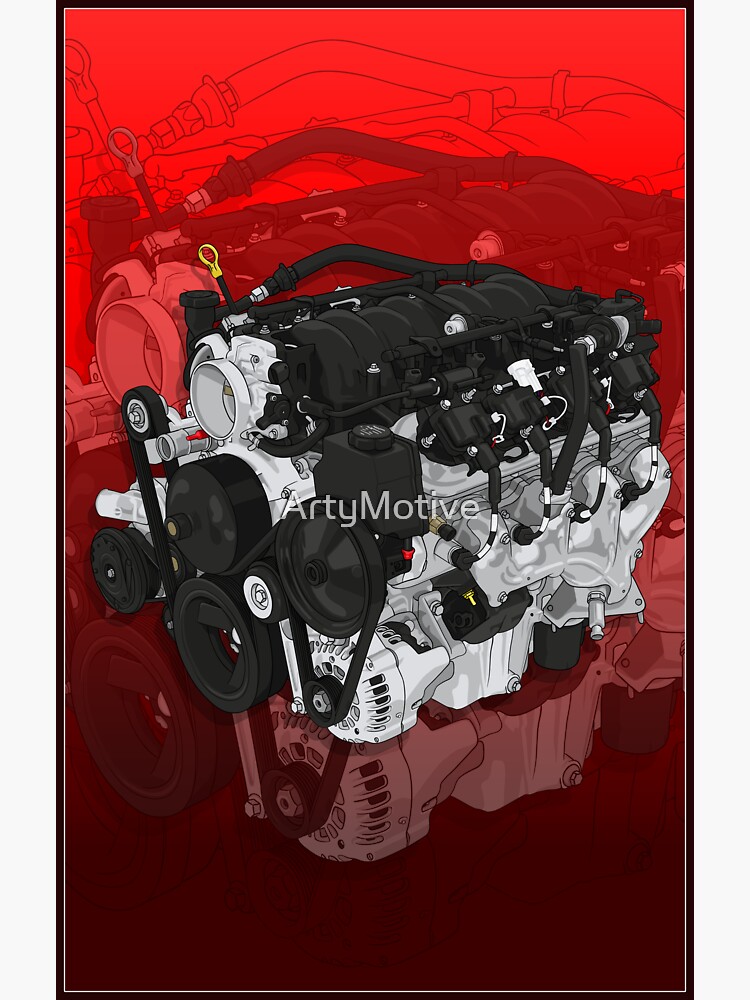 "LS1 V8 Engine " Sticker for Sale by ArtyMotive | Redbubble