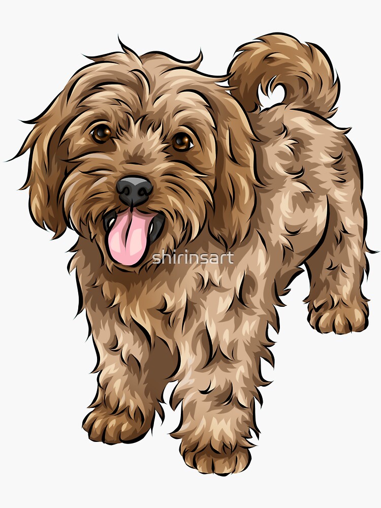 "Cute Cavapoo | Cute Dog Art" Sticker for Sale by shirinsart | Redbubble