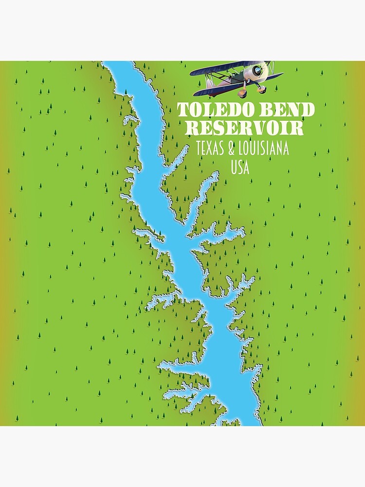 "toledo bend reservoir Texas & Louisiana Map" Coasters (Set of 4) for ...