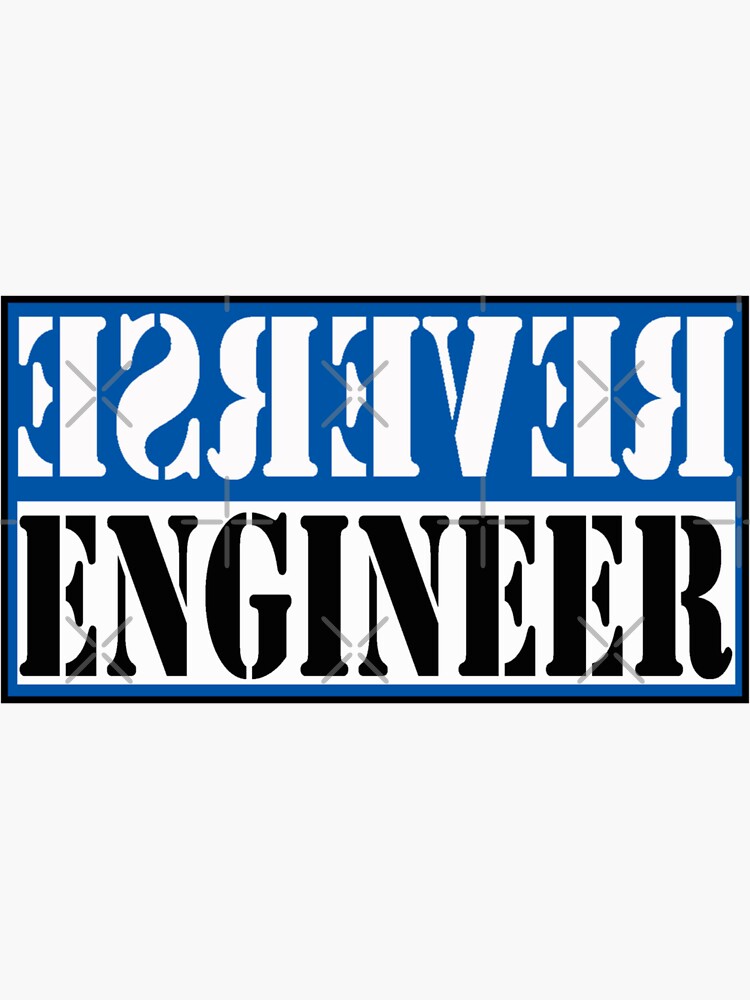 "Reverse Engineer Blue on White" Sticker for Sale by clubtee | Redbubble