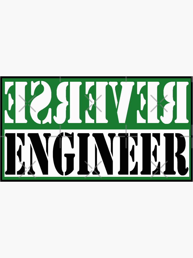 "Reverse Engineer Green on White" Sticker for Sale by clubtee | Redbubble