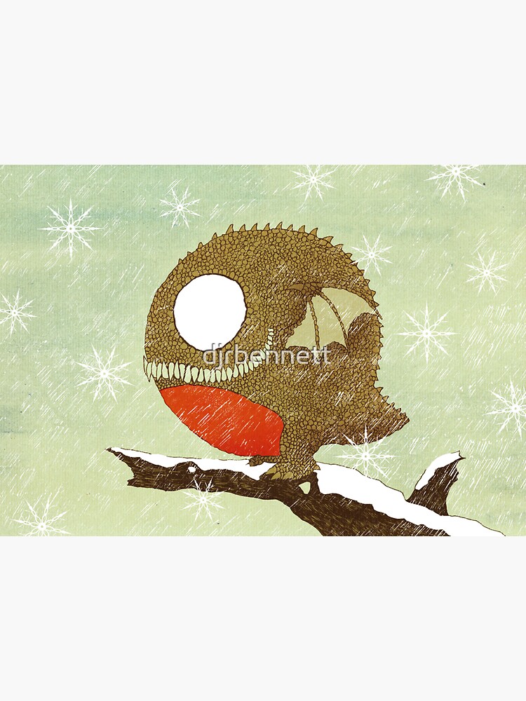 "Winter Red Belly Robin Dragon " Sticker by djrbennett | Redbubble