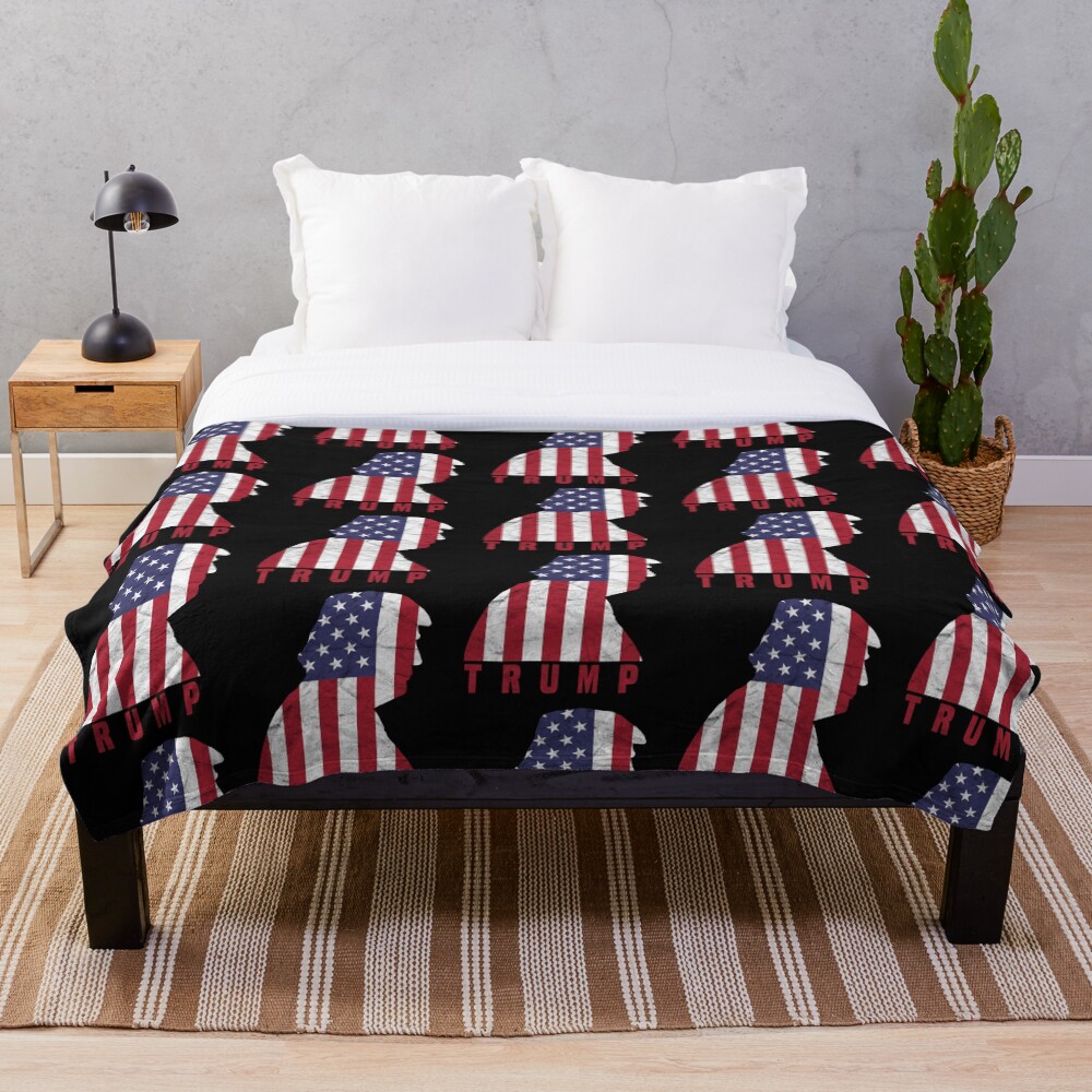 "Trump American Flag Gift" Throw Blanket for Sale by AlphaDist2 | Redbubble