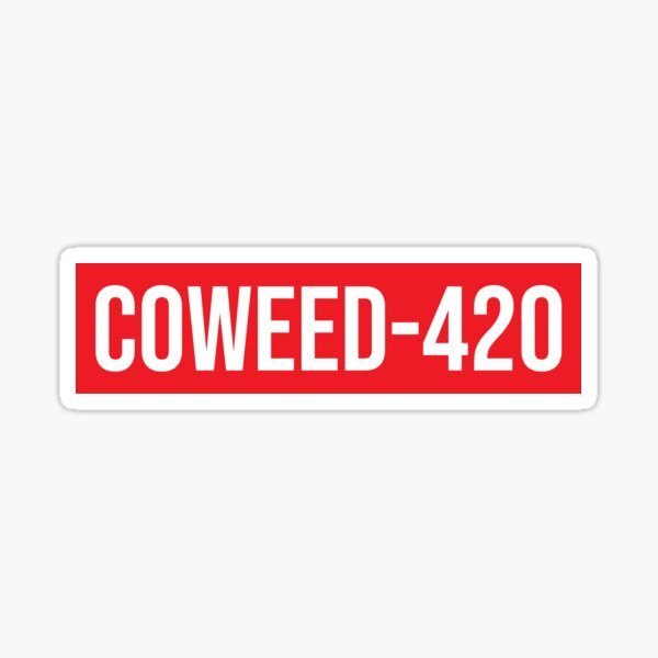 "COWEED-420 RED / WHITE" Sticker by ratisrts | Redbubble
