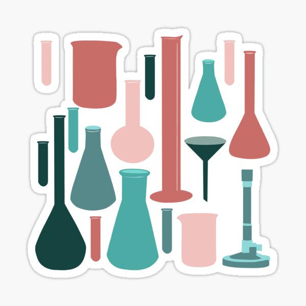 "Laboratory Glassware Print No. 1" Sticker by Lindsey23art | Redbubble
