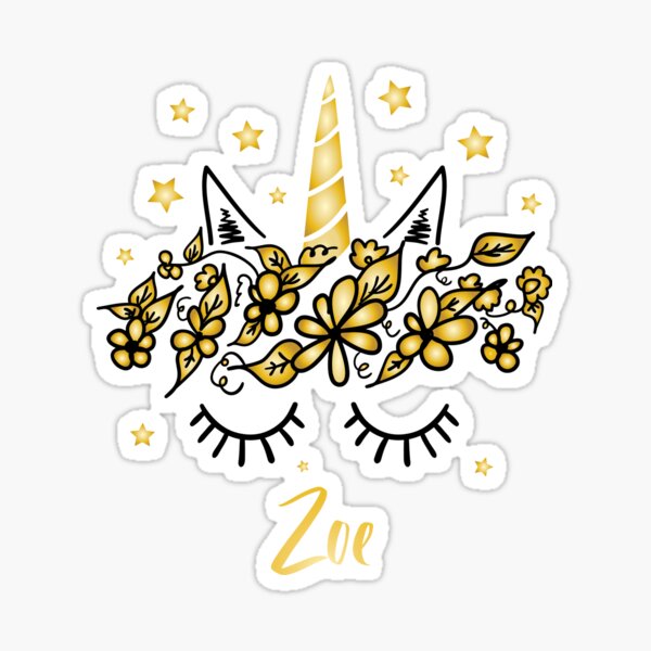 Zoe Unicorn Stickers | Redbubble