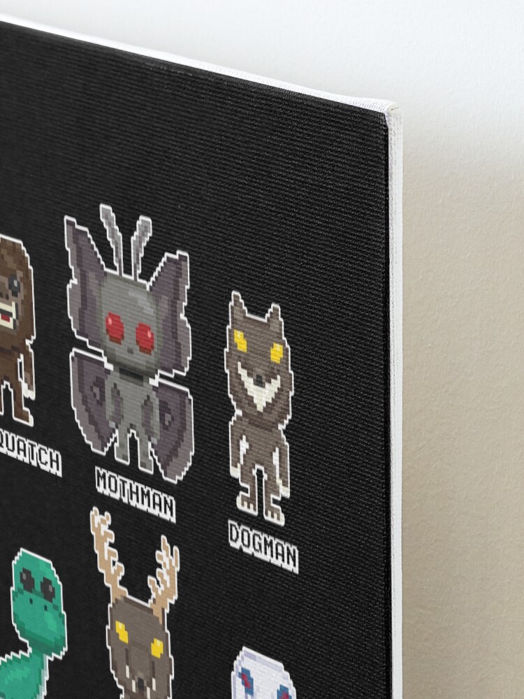 "8-Bit Cryptid Monsters - Cute Sasquatch, Mothman, Dogman, Nessie ...