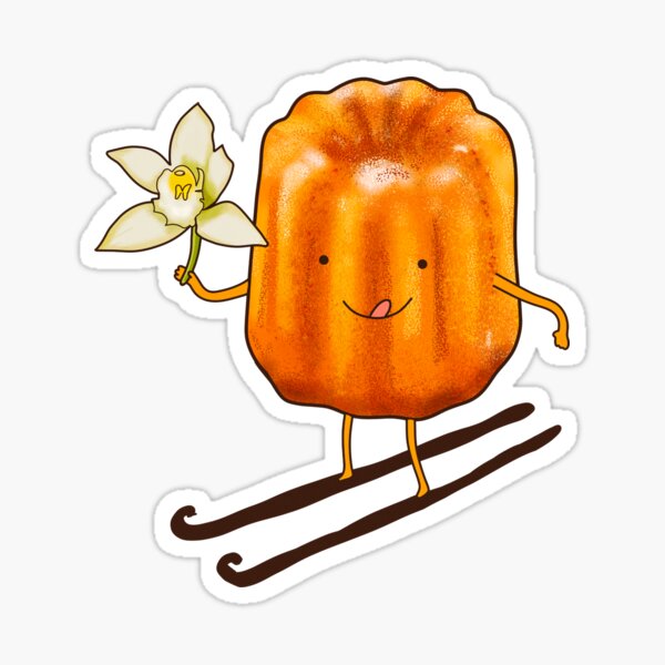"Cute canelé and vanilla" Sticker for Sale by MimieTrouvetou | Redbubble