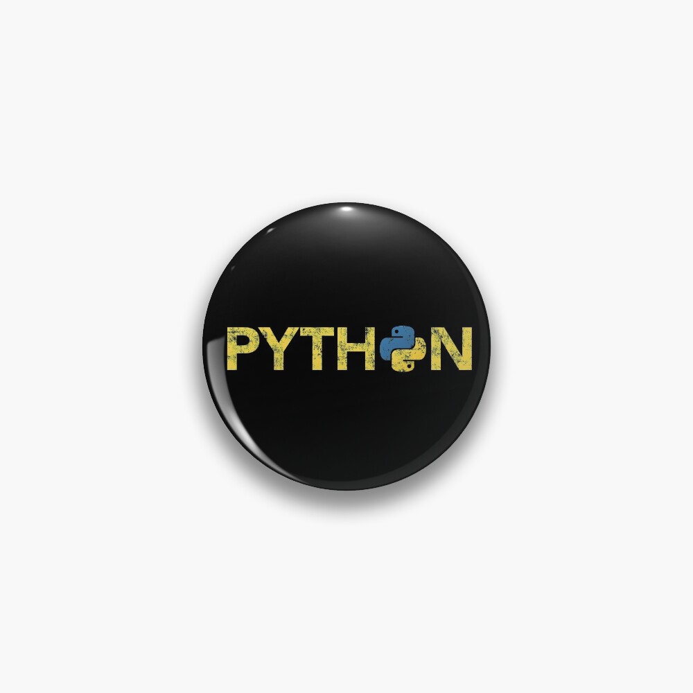 "Python Programmer Retro Style " Pin for Sale by vladocar | Redbubble