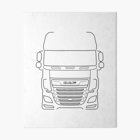 "DAF XF series truck outline graphic (black) " Art Board Print for Sale ...