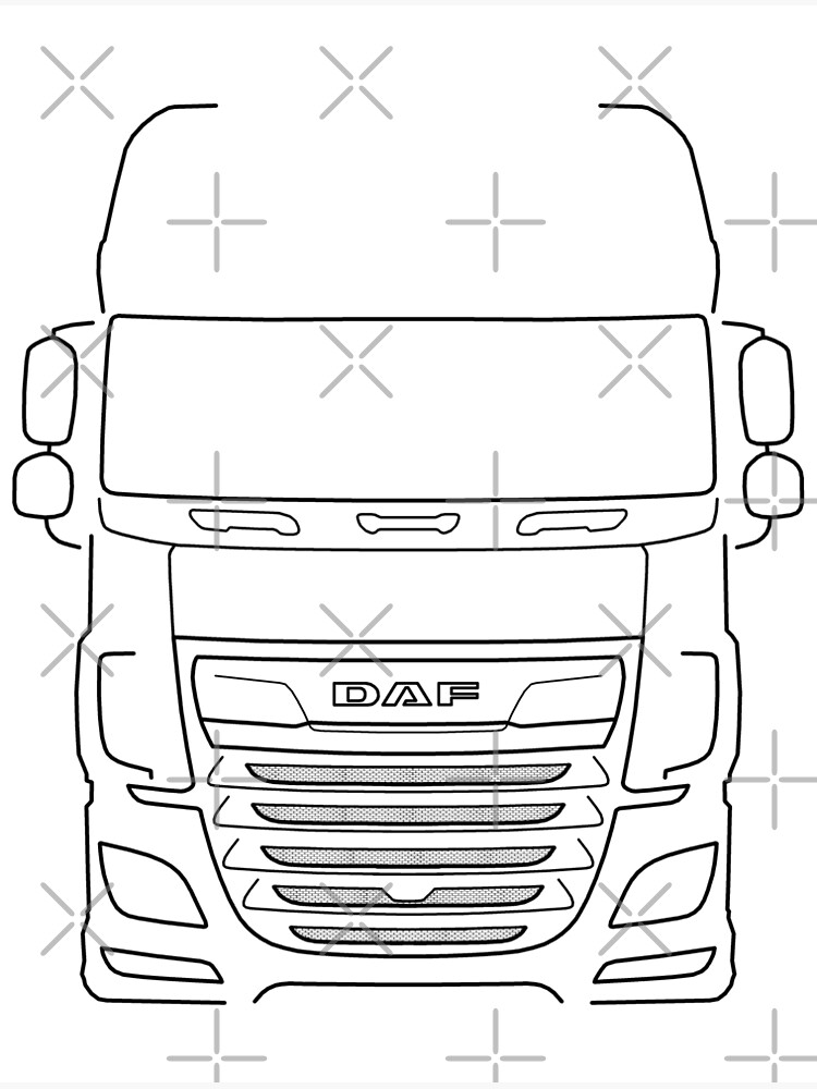 "DAF XF series truck outline graphic (black) " Art Print by ...