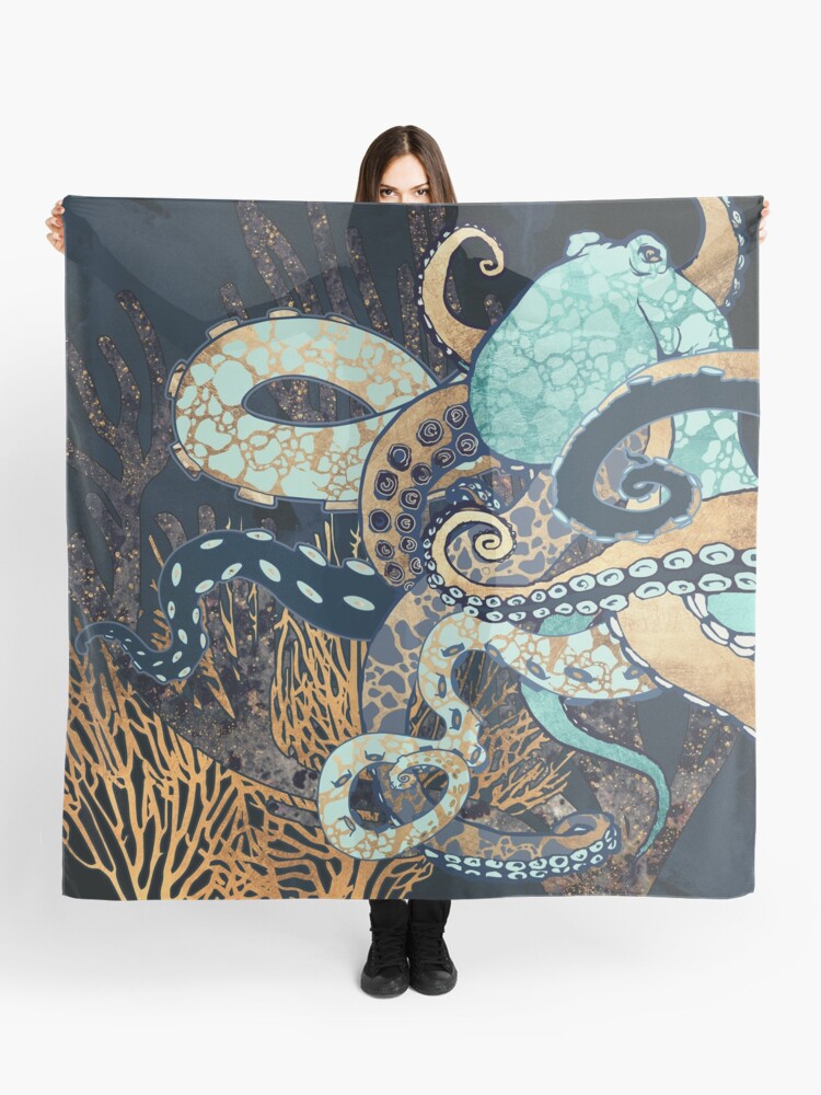 "Metallic Octopus II" Scarf for Sale by spacefrogdesign | Redbubble