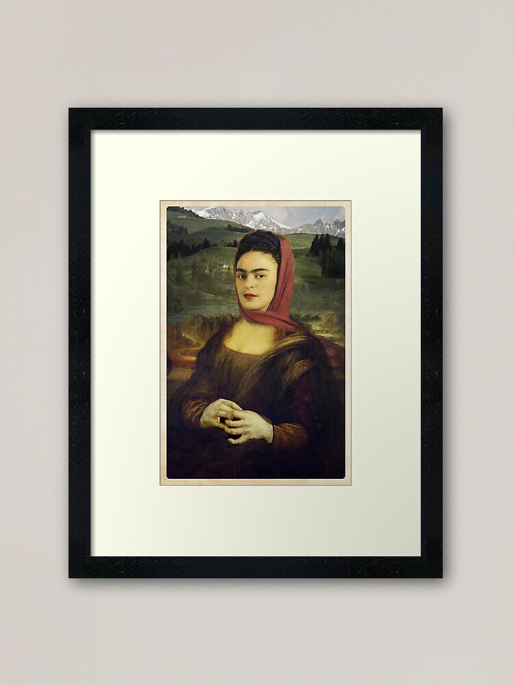 "Mona Lisa Frida Kahlo" Framed Art Print for Sale by Linkbekka | Redbubble