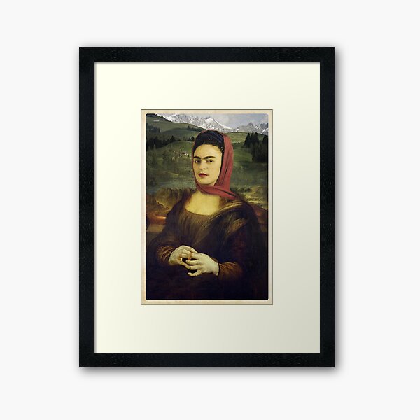 "Mona Lisa Frida Kahlo" Framed Art Print for Sale by Linkbekka | Redbubble