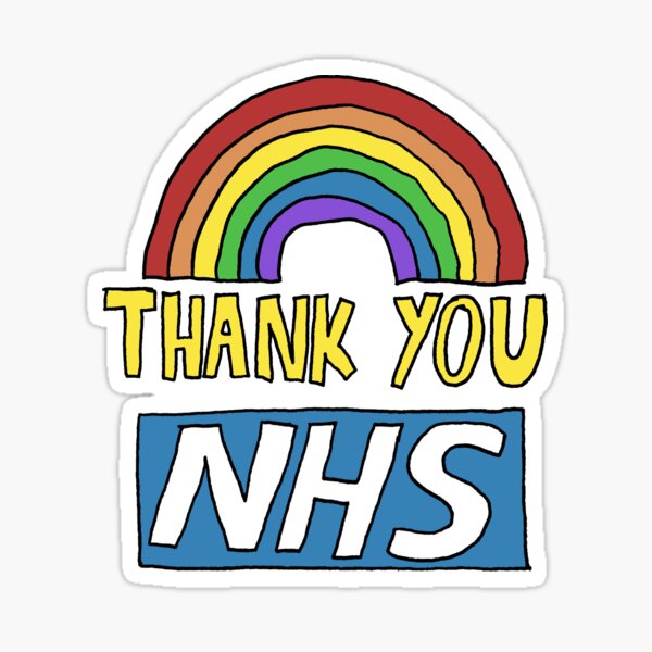 "(Charity) Thank you NHS" Sticker for Sale by ApacheDesign | Redbubble