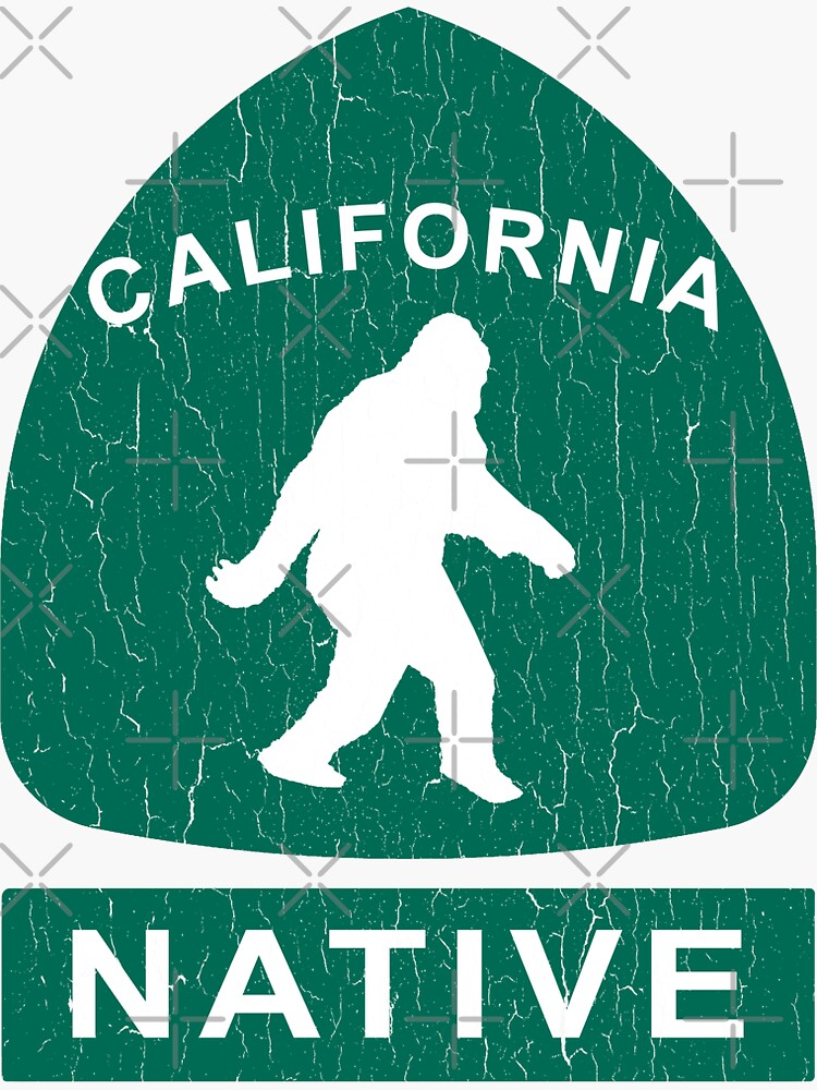"California Native Bigfoot Sign (vintage look)" Sticker for Sale by ...