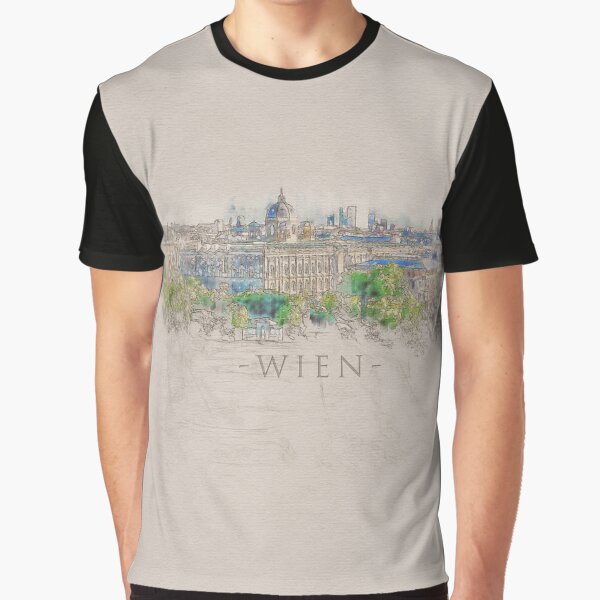 "Vienna City Sketch - Digital Art" Graphic T-Shirt for Sale by ...