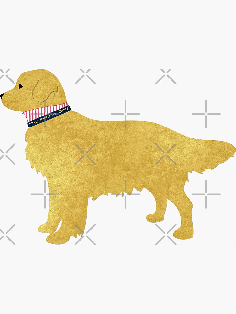 "Preppy Golden Retriever" Sticker for Sale by emrdesigns | Redbubble