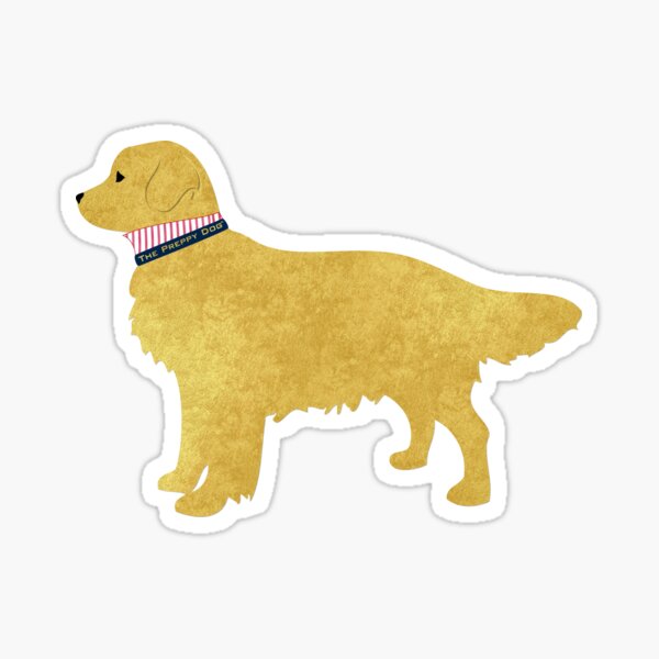 "Preppy Golden Retriever" Sticker for Sale by emrdesigns | Redbubble