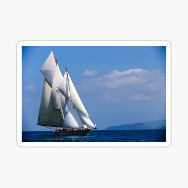 "Schooner Sailing Ship Luxury Yacht" Sticker by OkanaganPhoto | Redbubble