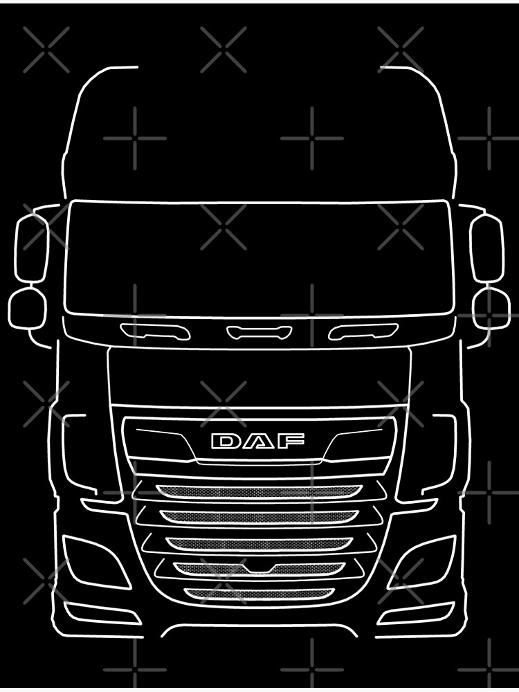 DAF XF Series Truck Outline Graphic (white) Premium Matte Vertical ...