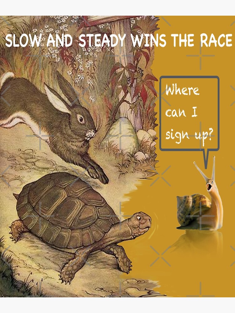 "Aesop Fables Tortoise and The Hare,Slow and Steady Wins The Race" Art ...