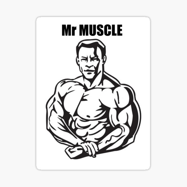 "Mr muscle" Sticker by funndesign | Redbubble
