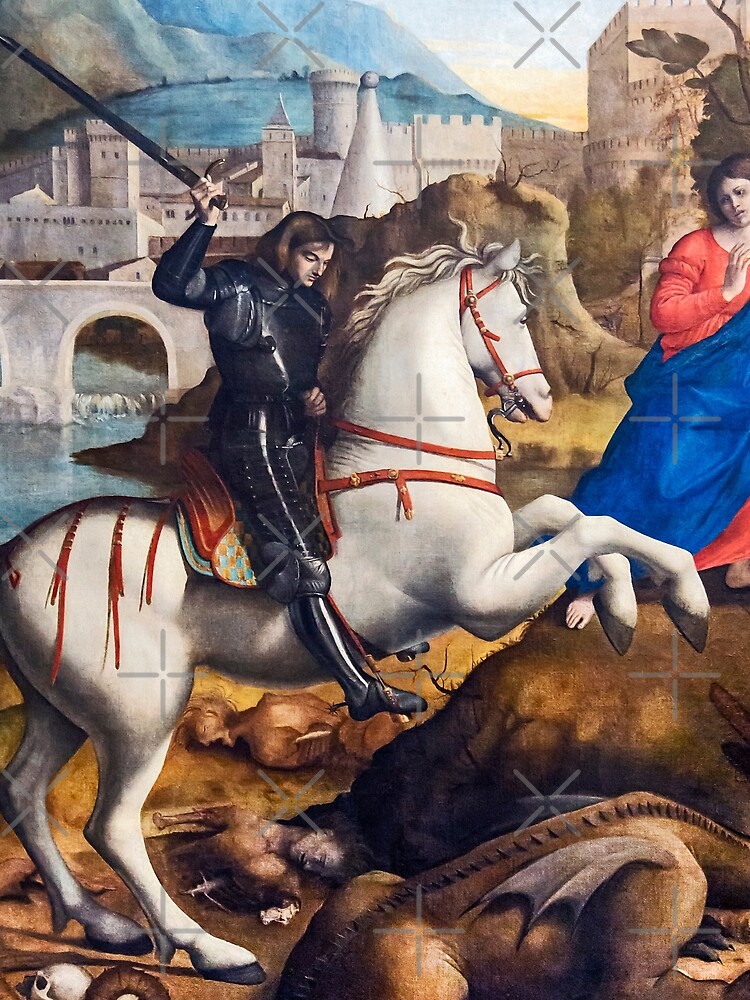 Pañuelo «San Jorge y el Dragón Caballo Montado Caballero Pintura ...