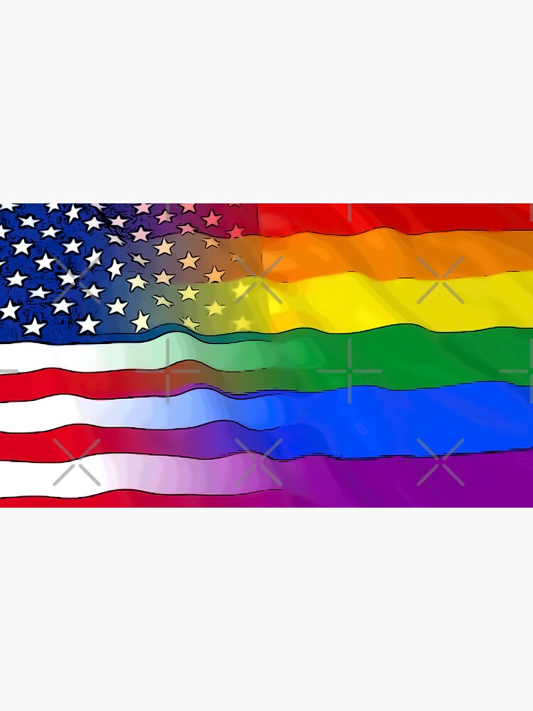 "Pride Rainbow American Flag" Sticker for Sale by The Fit | Redbubble