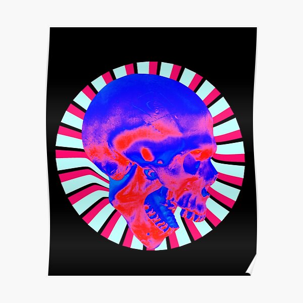 "EDM Techno Trippy Skull Rave Festival" Poster for Sale by Utopian ...
