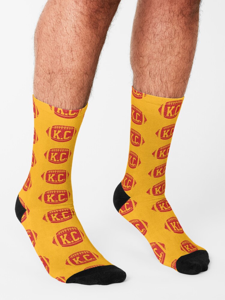 "KC Retro Football - Yellow" Socks by SaturdayACD | Redbubble